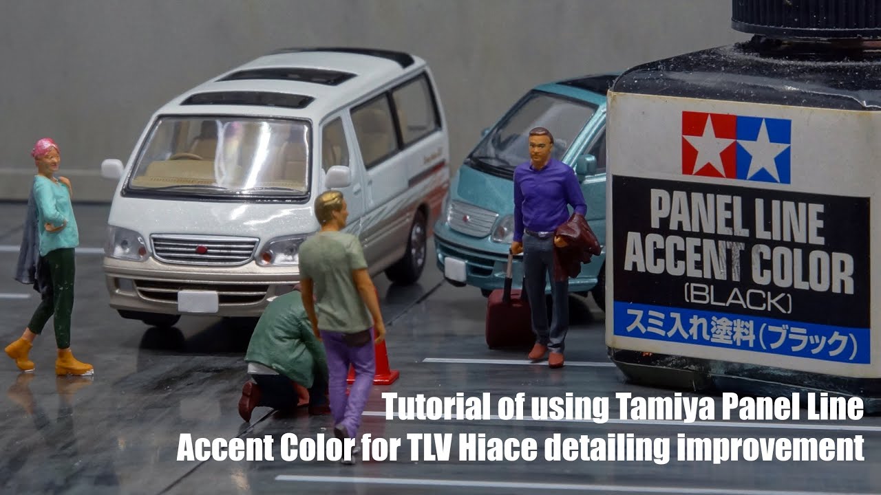 Tutorial of using Tamiya Panel Line Accent Color for TLV Hiace ...