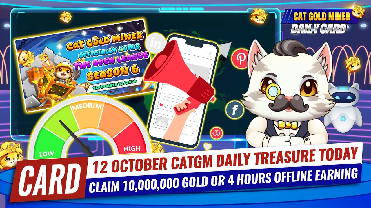12 October CATGM Daily Treasure Today⚡️CAT GOLD MINER OFFICIAL - YouTube