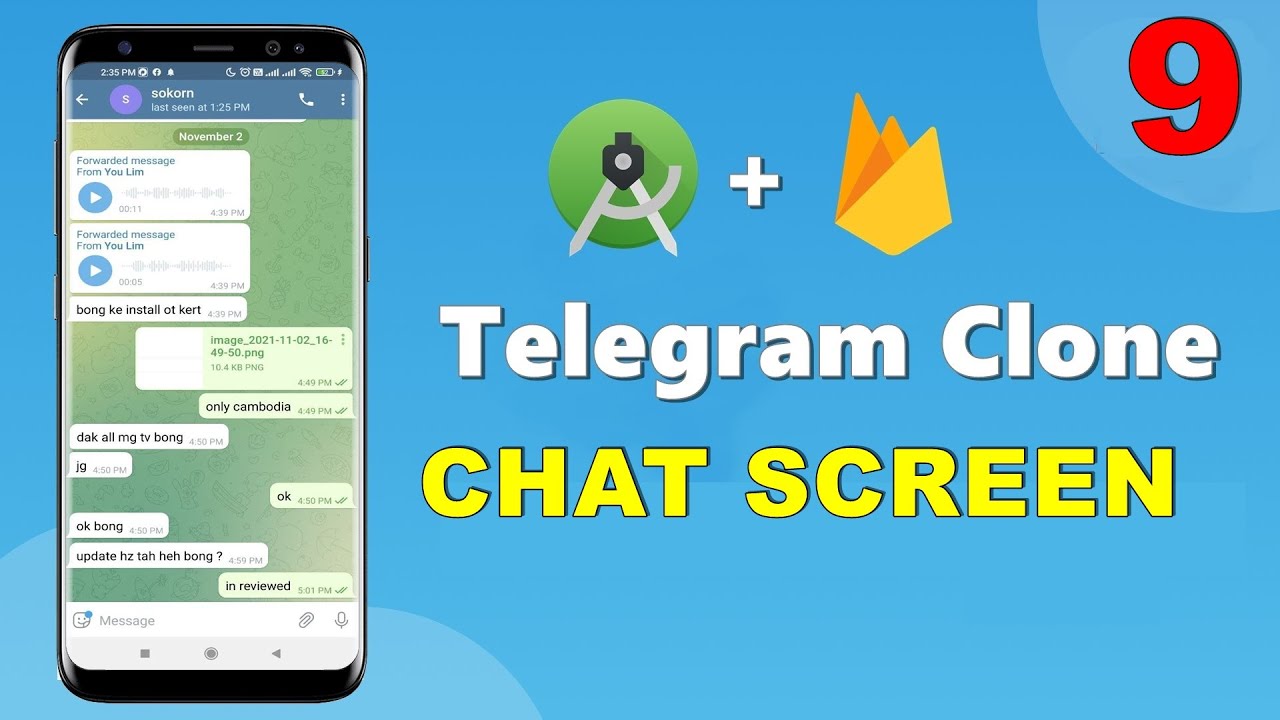 Telegram Clone PART 9 - Create Chat screen, Chat layout - YouTube