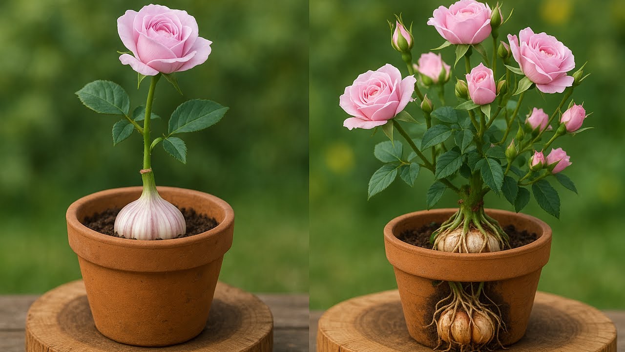 Just Garlic! Rose Suddenly Grows 999 Roots Overnight and Blooms Forever ...