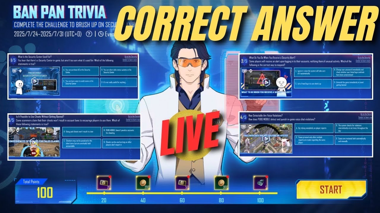 BAN PAN TRIVIA EVENT PUBG MOBILE | CORRECT ANSWER BAN PAN TRIVIA EVENT ...