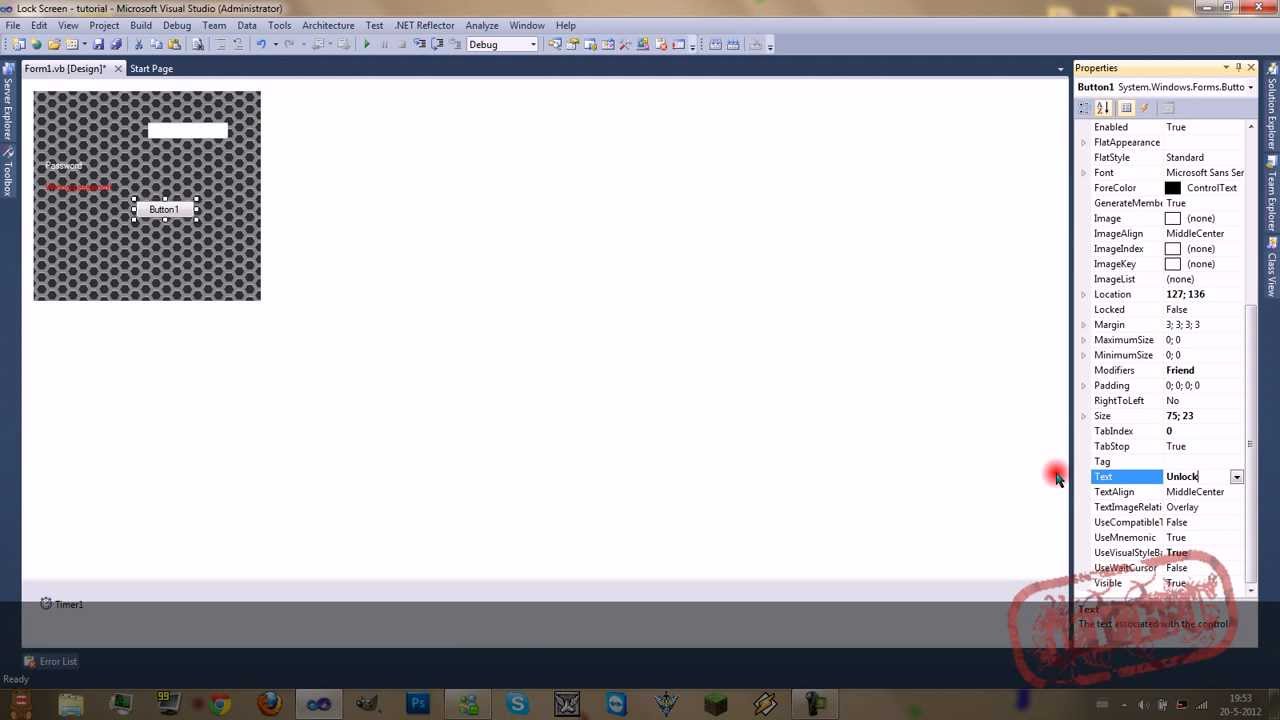 MrLeetHawk - Visual Basic Lock Screen [Tutorial] - YouTube