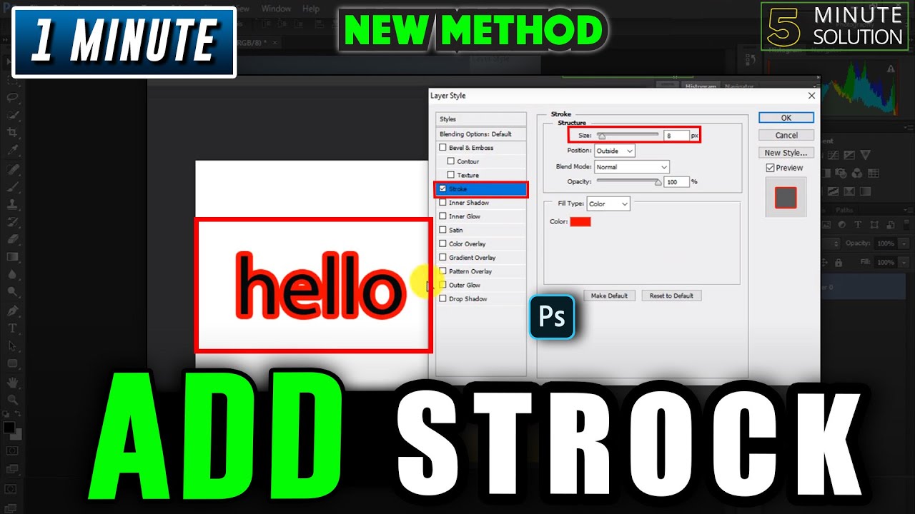 How to add a stroke to text in photoshop 2024 - YouTube