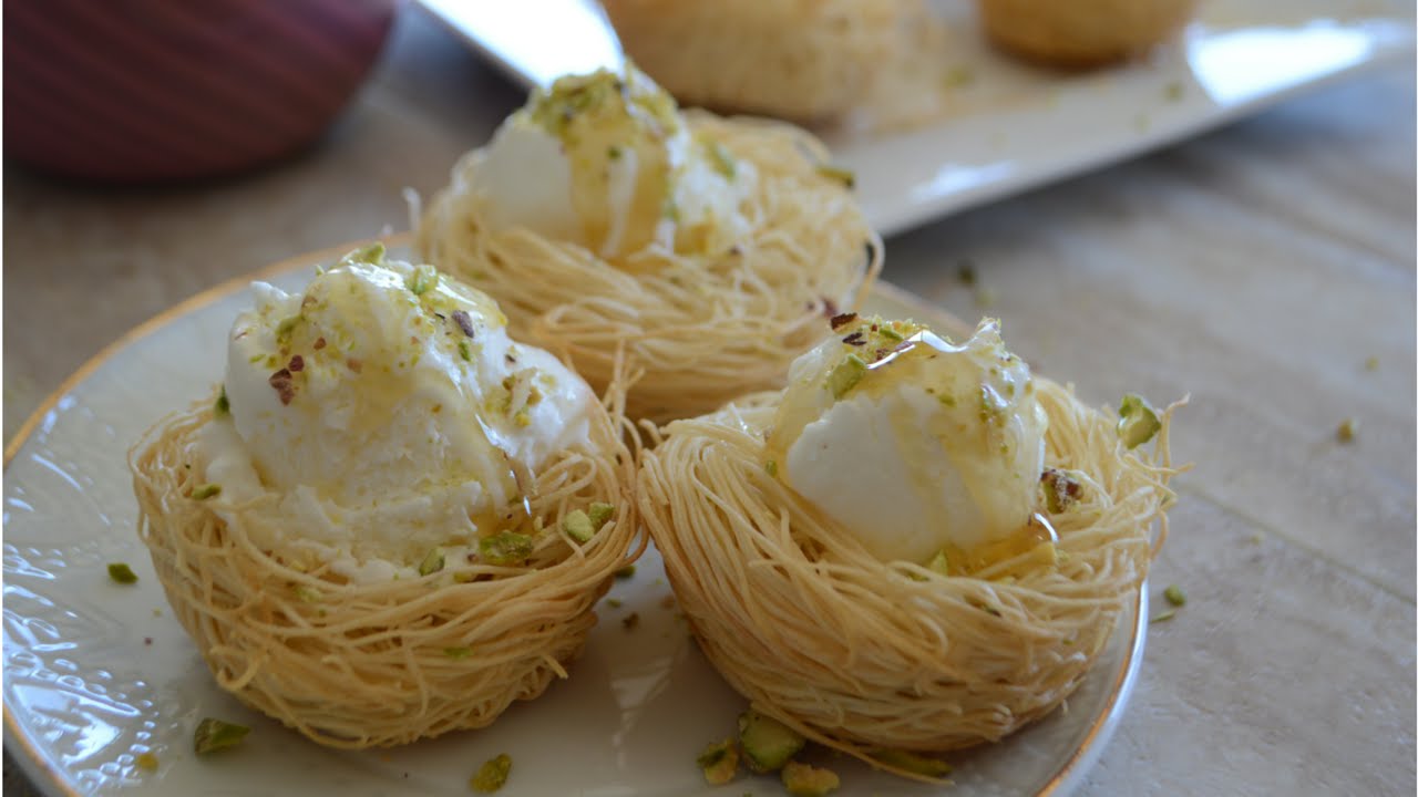 Knafeh ice cream cups /أكواب الكنافة بالآيس كريم - YouTube