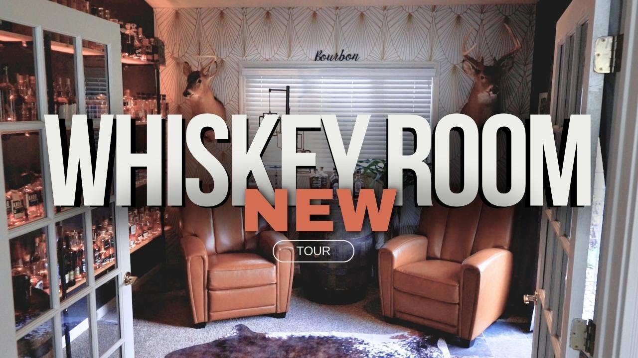 BEST Whiskey & Bourbon Room! Man Cave Whiskey Lounge Tour - YouTube