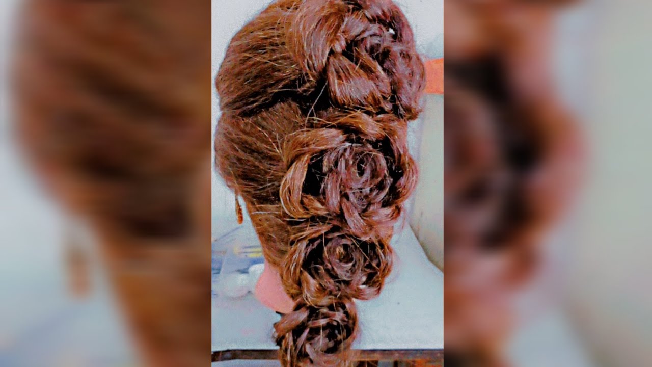 rose hairstyle🥀easy and simple🤩#hairtutorial#makeupartist #hairstyle# ...