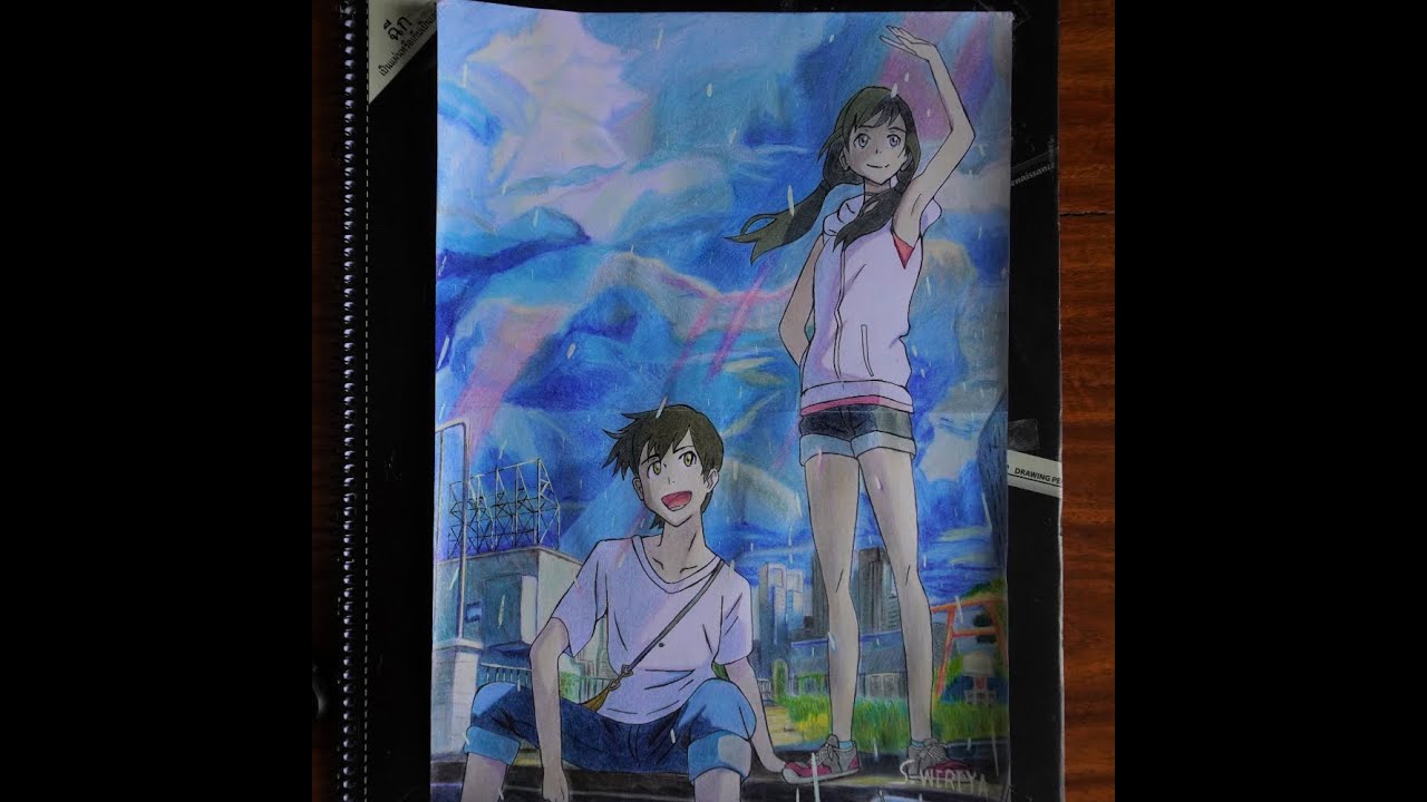 Drawing - Hina & Hodaka (Weathering With You) - YouTube