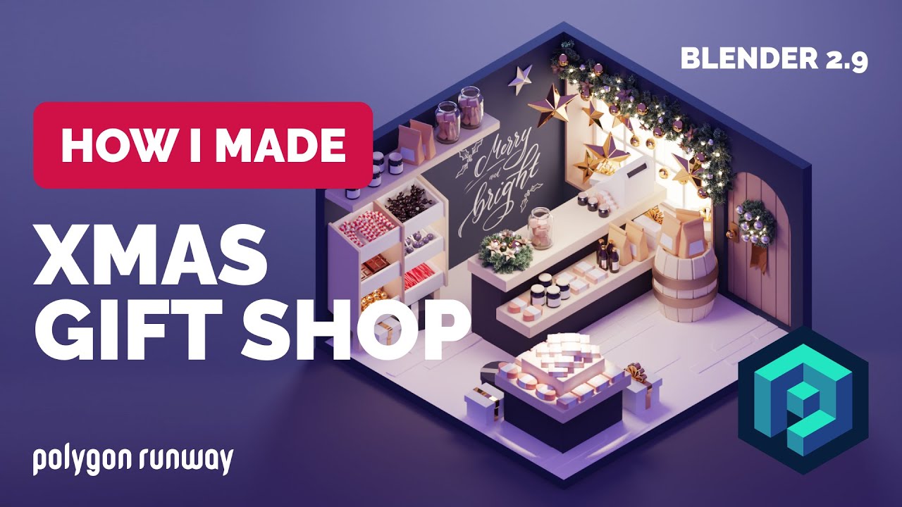 Christmas Gift Shop in Blender 2.9 - 3D Modeling Process - YouTube