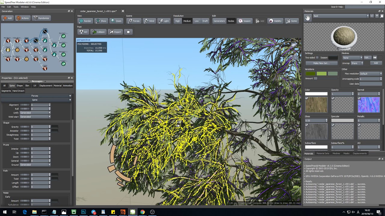 How to control any attributes each blanch in SpeedTree - YouTube