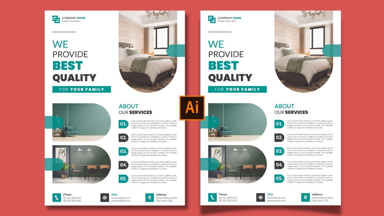 How to Create Modern Business Flyer in Illustrator | Poster & Flyer ...