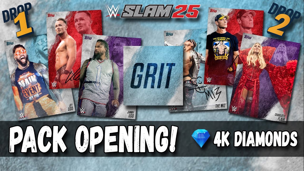 🔥 GRIT DROP 2 chasing HUGE Pulls! | Topps SLAM WWE Diamond Pack Opening ...