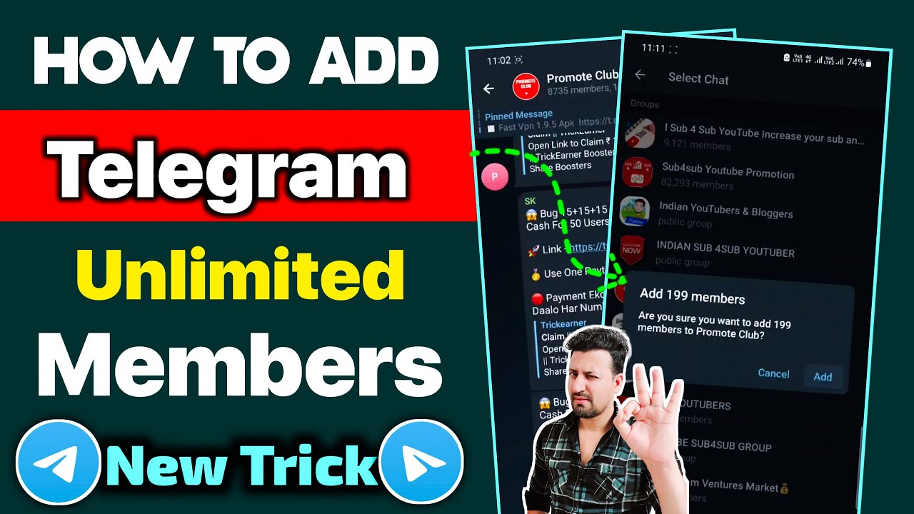 How to add members in telegram group | Telegram group me member kaise ...