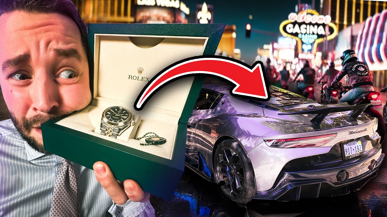 I cruised down the Vegas Strip with a $20,000 ROLEX ON TOP OF MY CAR ...