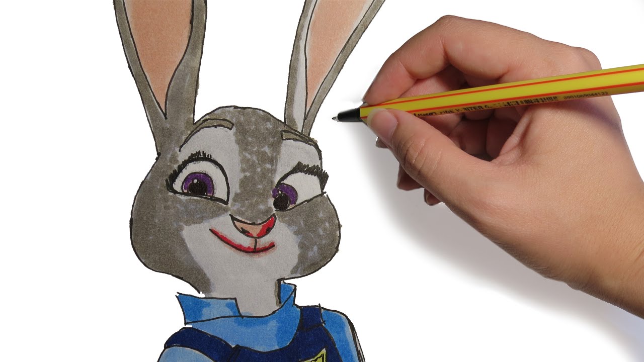COMO DIBUJAR A JUDY HOPPS DE ZOOTOPIA: paso a paso - YouTube