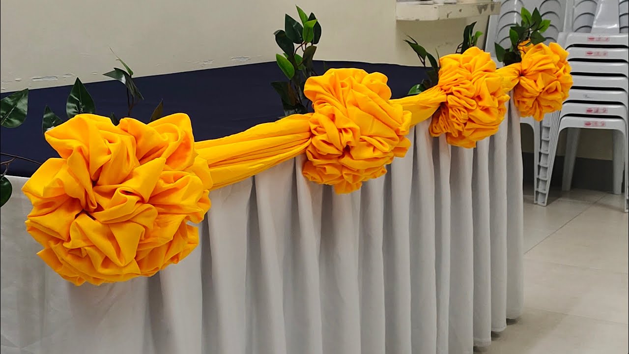 FLOWER FOLD DESIGN CRUMPLED DESIGN TABLE SKIRTING TUTORIAL - YouTube