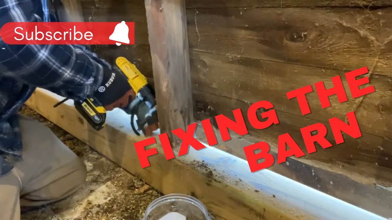 Replacing The Rotten Sill On The Barn - YouTube