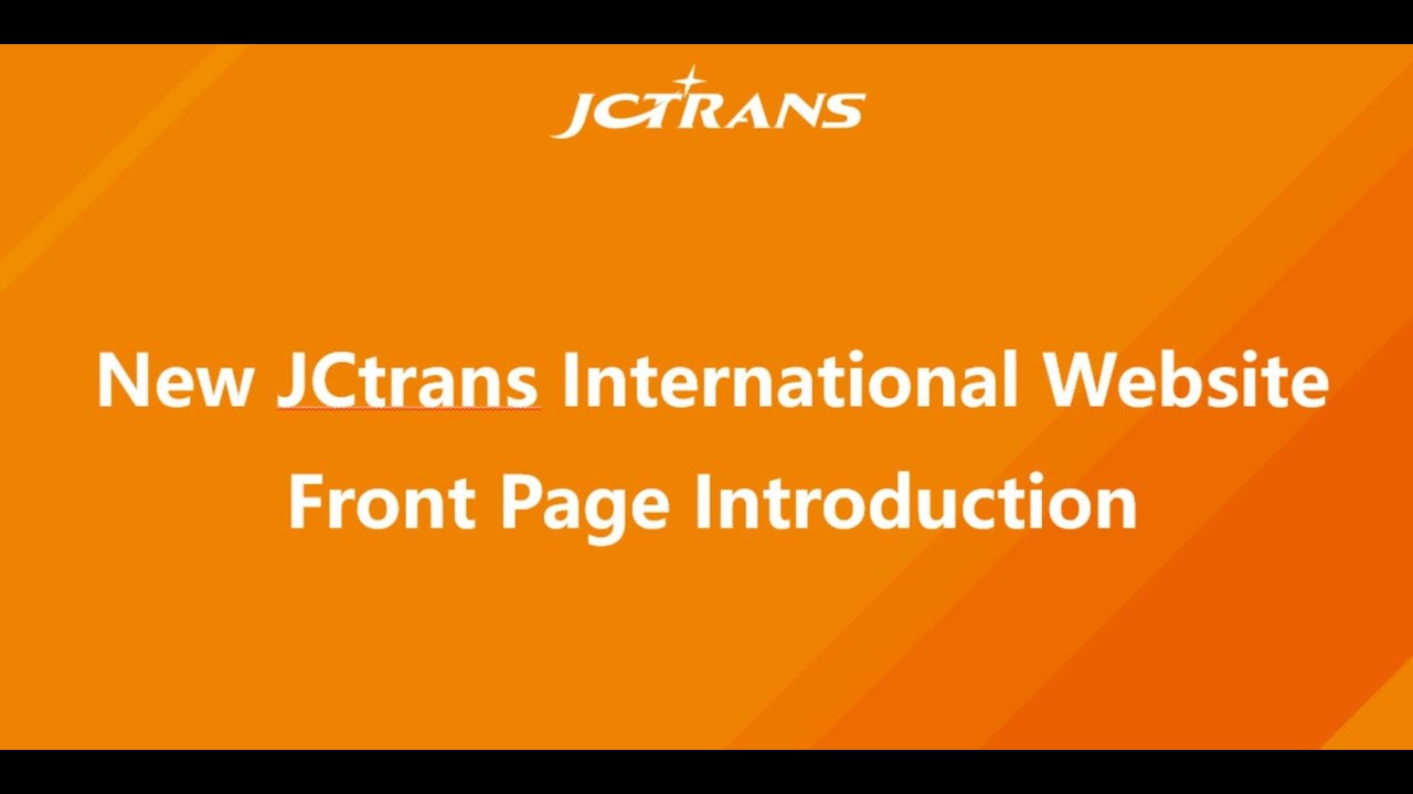 New JCtrans International Website Front Page Introduction - YouTube