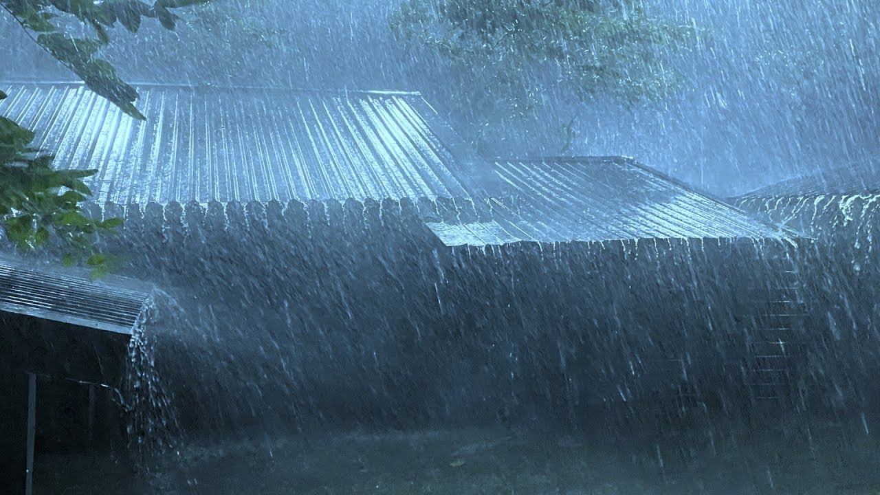 Fall into Sleep in 5 Minutes with Heavy Rain & Thunder Intense Sounds ...