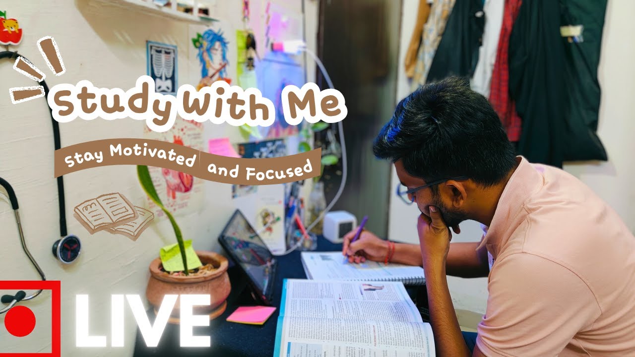 🔴 DAY 15 - EVENING STUDY WITH ME LIVE | MBBS STUDENT | NEET 2025 #mbbs ...