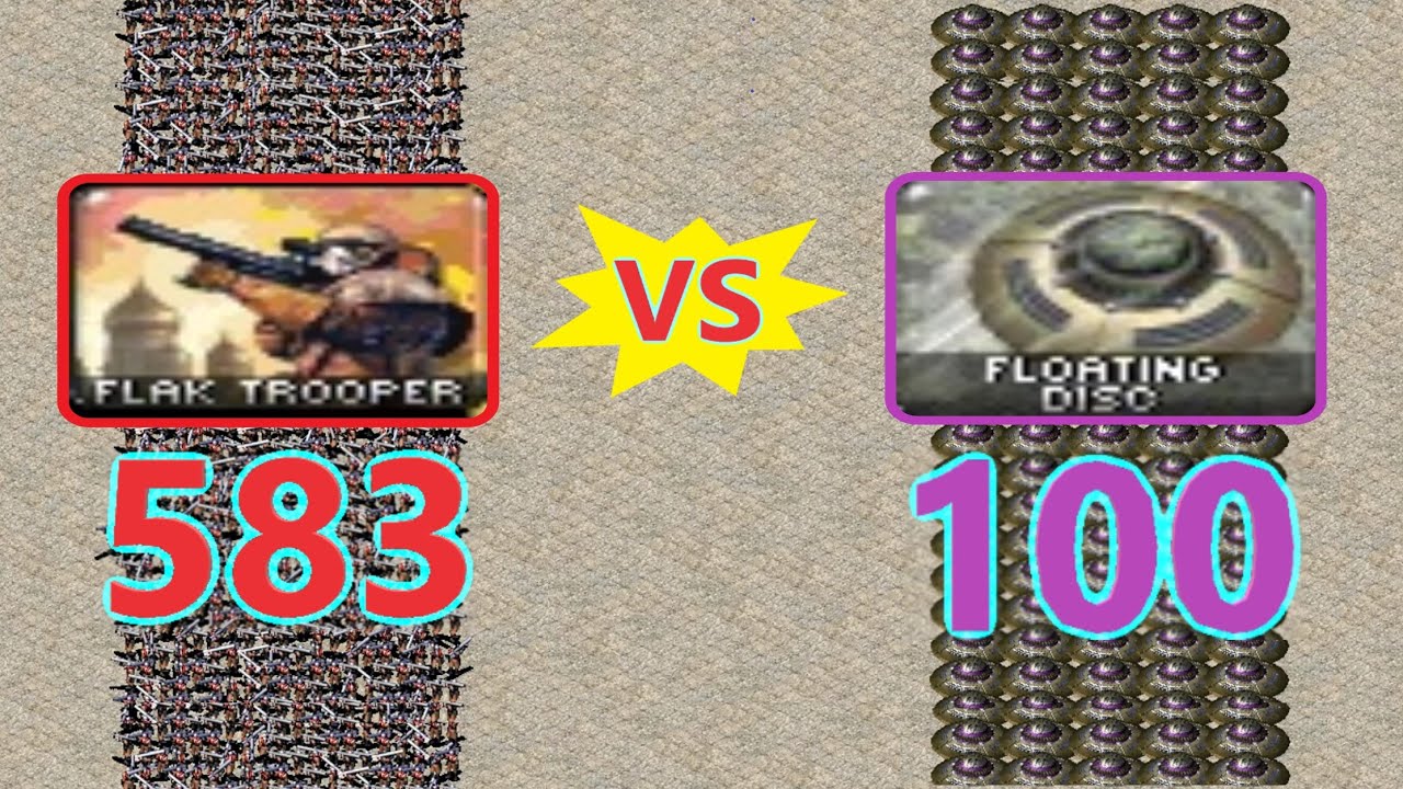 Flak Trooper vs Floating Disk - Same Cost - Red Alert 2 - YouTube