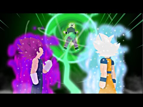 Goku and vegeta Vs Broly DBS | #sticknodes Animation | Daiberu