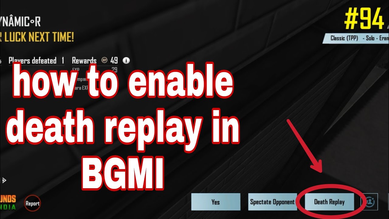 DEATH REALLY कैसे देखें BGMI में| how to watch death replay in BGMI ...