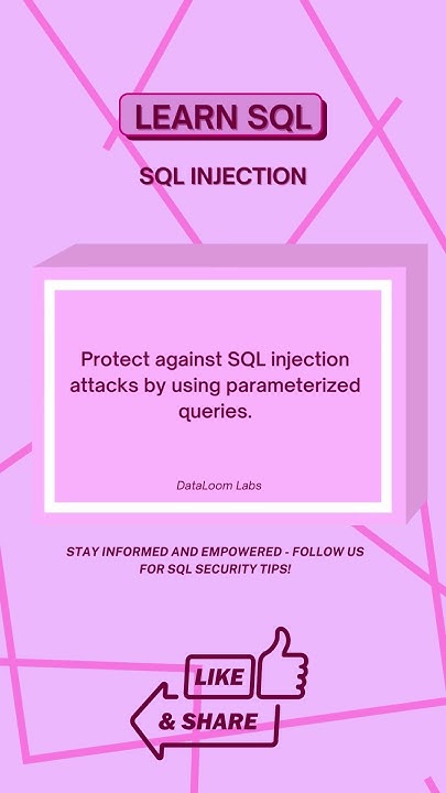 Protect against SQL Injection - YouTube