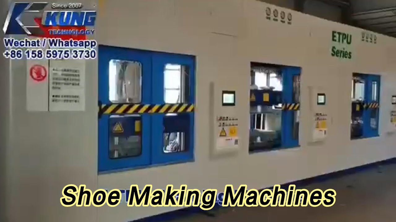 Automatic Shoe Making Machines 18kw ETPU Foaming / Molding - YouTube