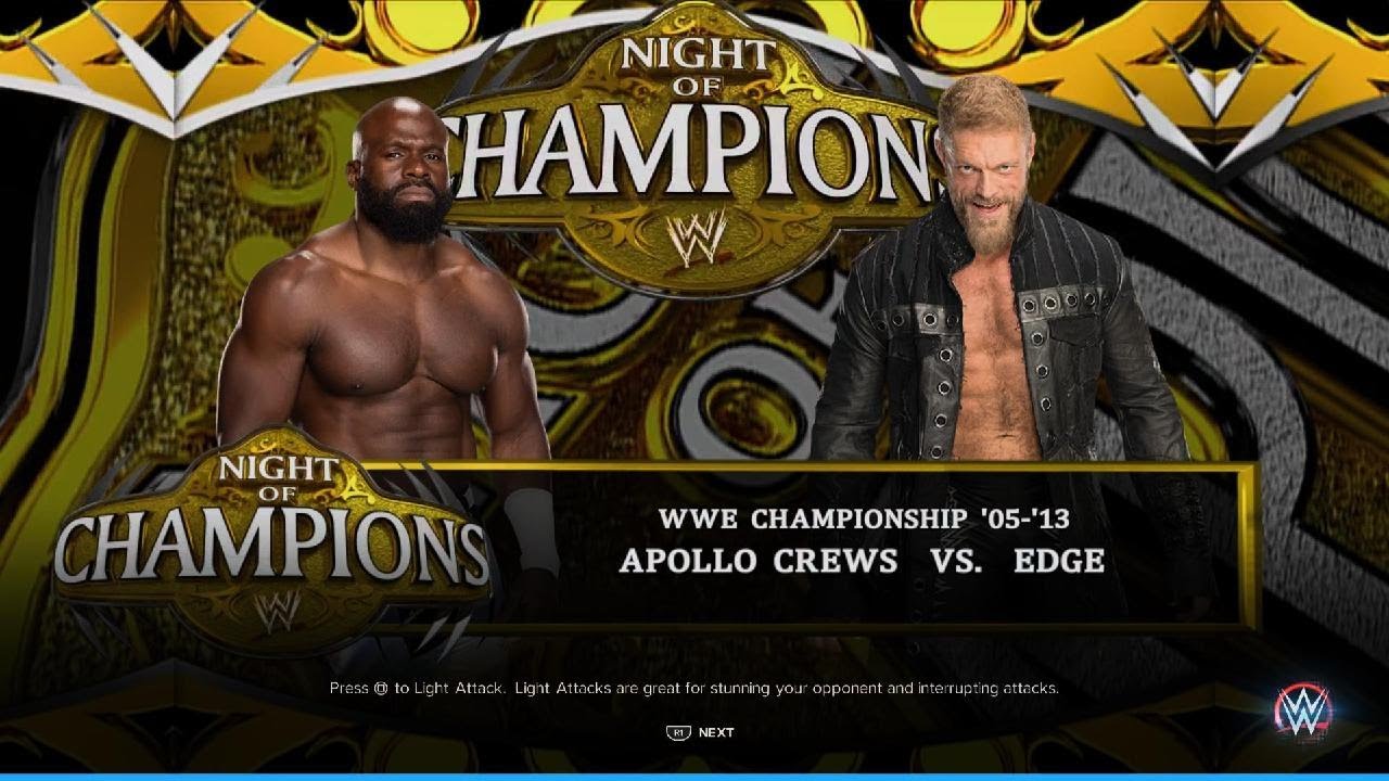 WWE 2K23 Apollo Crews vs Edge - YouTube