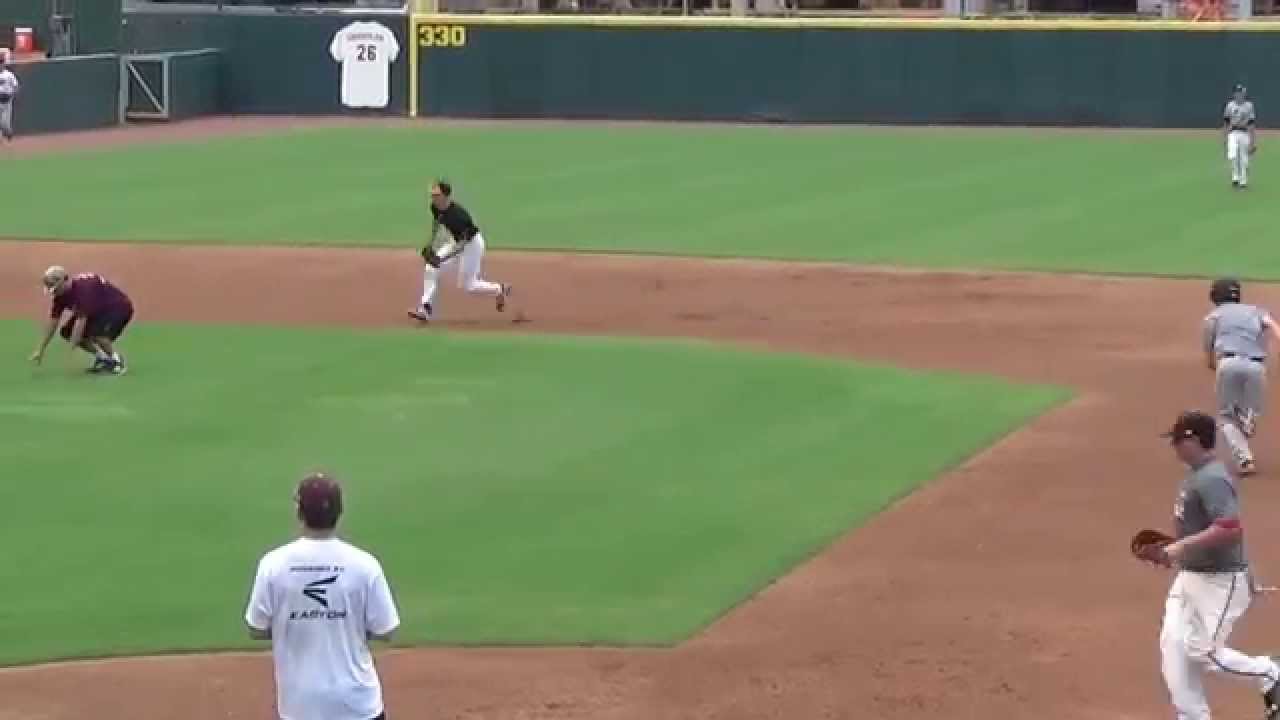 Jacob Boos - Texas A&M Baseball Camp - Fielding (live game) - Shortstop ...