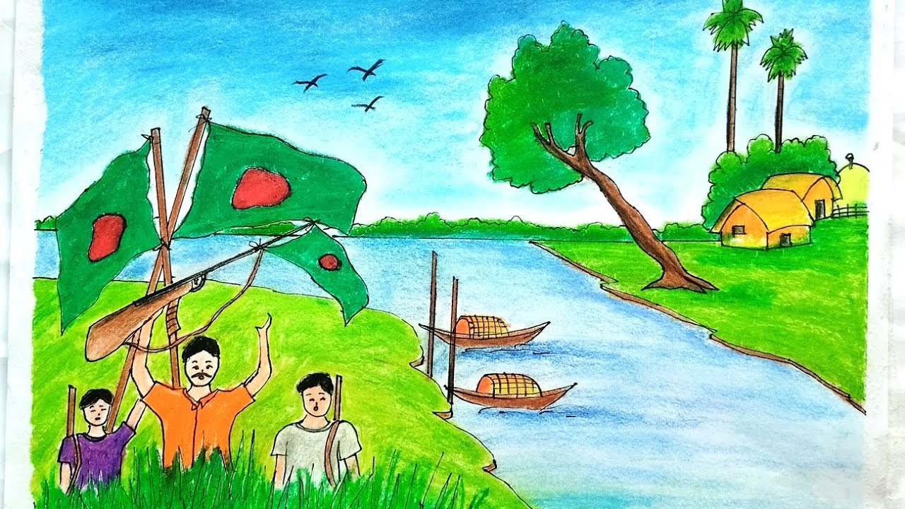 How to draw independence day drawing | easy oil pastel drawing - YouTube