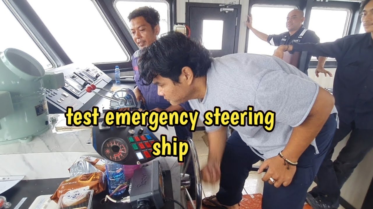 test emergency steering a ship - YouTube