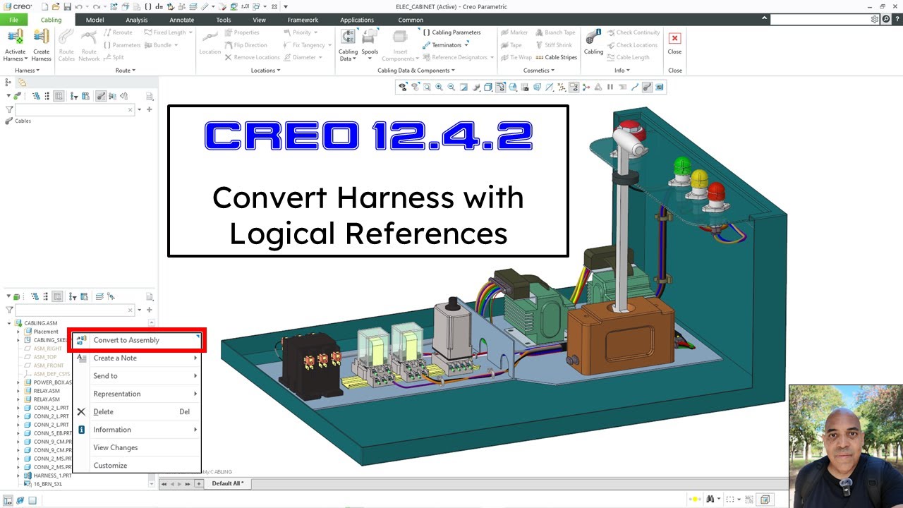 Creo Parametric 12 - Converting a Cabling Harness with Logical ...