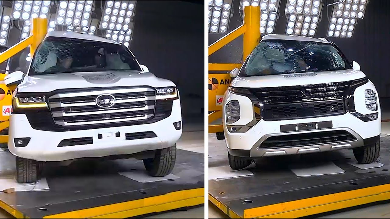 Mitsubishi Outlander 2022 vs Toyota Land Cruiser 2022 - Crash Test ...