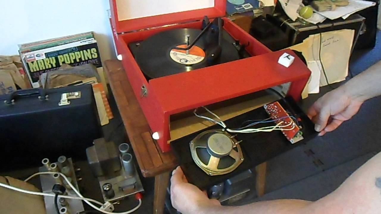 Fidelity HF45 vinyl record player early 1970's Red colour - playing ...