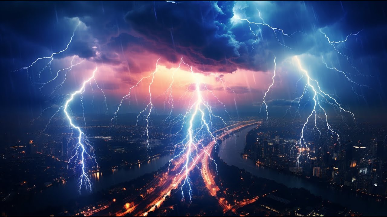 Loud Thunderstorm Sounds to Sleep | Heavy Thunder, Lightning Strikes ...