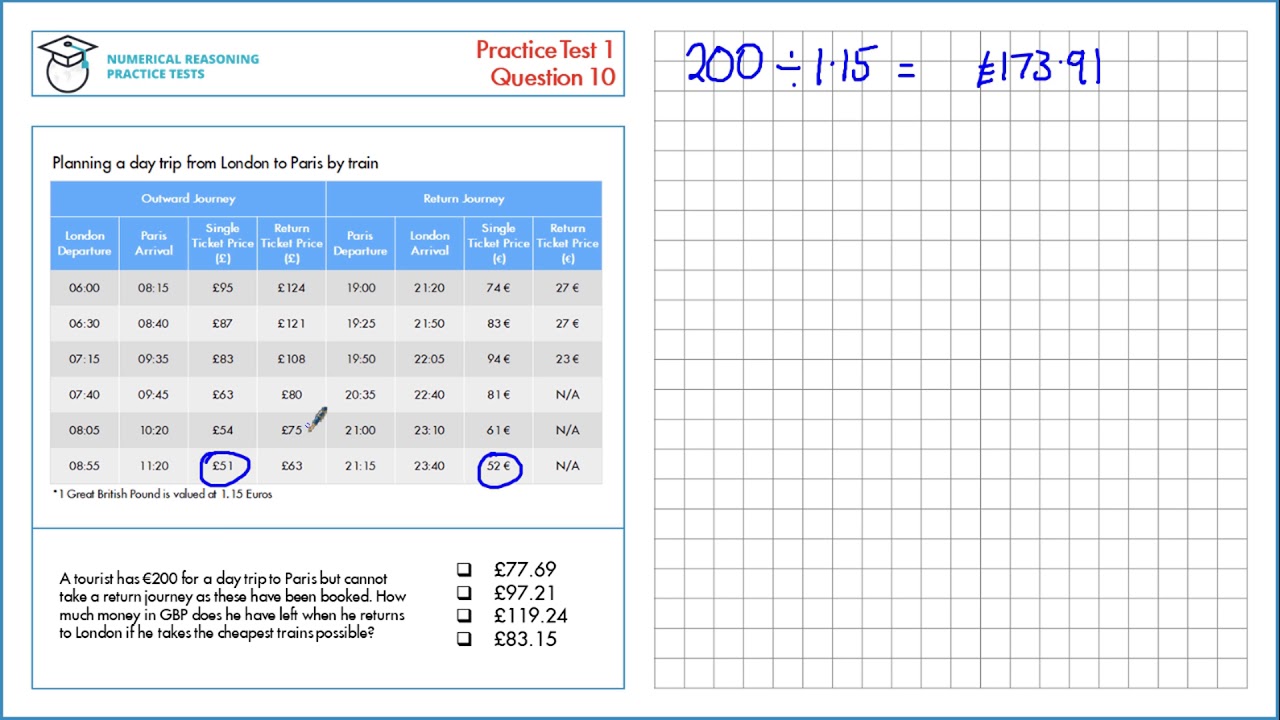 Numerical Reasoning Tutor - Test 1 Question 10 - YouTube