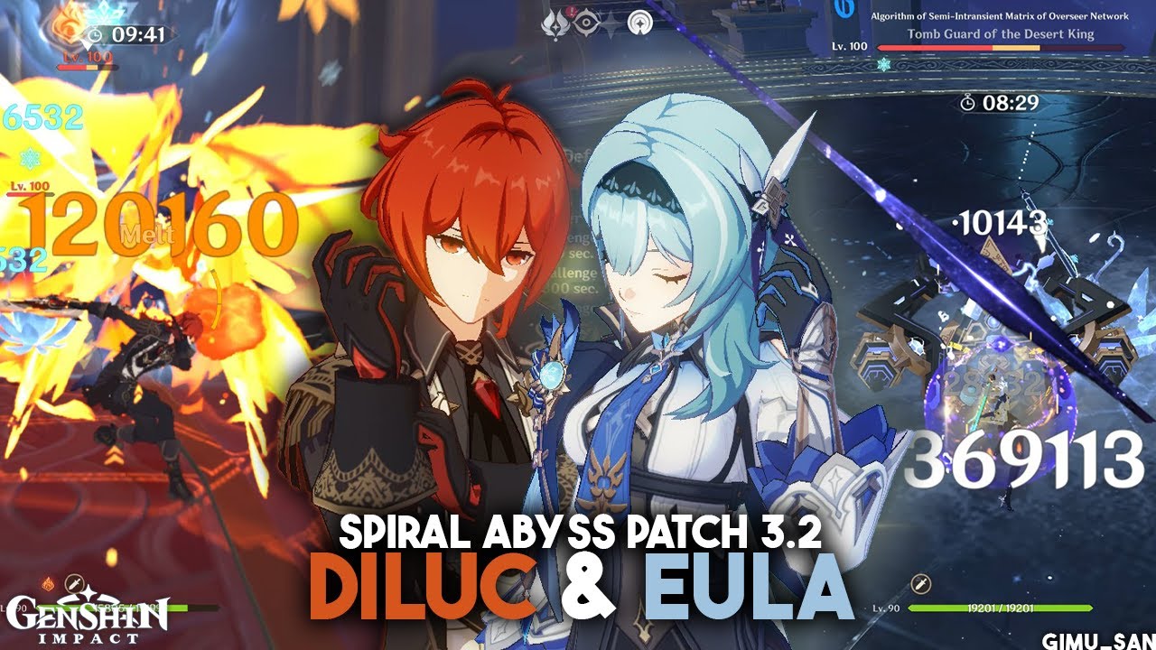 Diluc Melt & Eula + Raiden | 3.2 Spiral Abyss Floor 12 - 9★ | Genshin ...