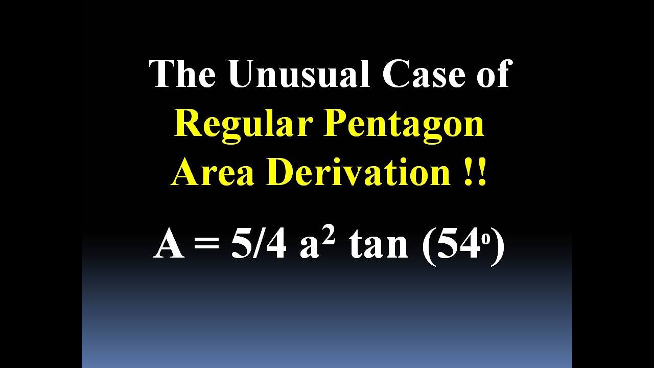 Area of Regular Pentagon (Formula Derived) - YouTube