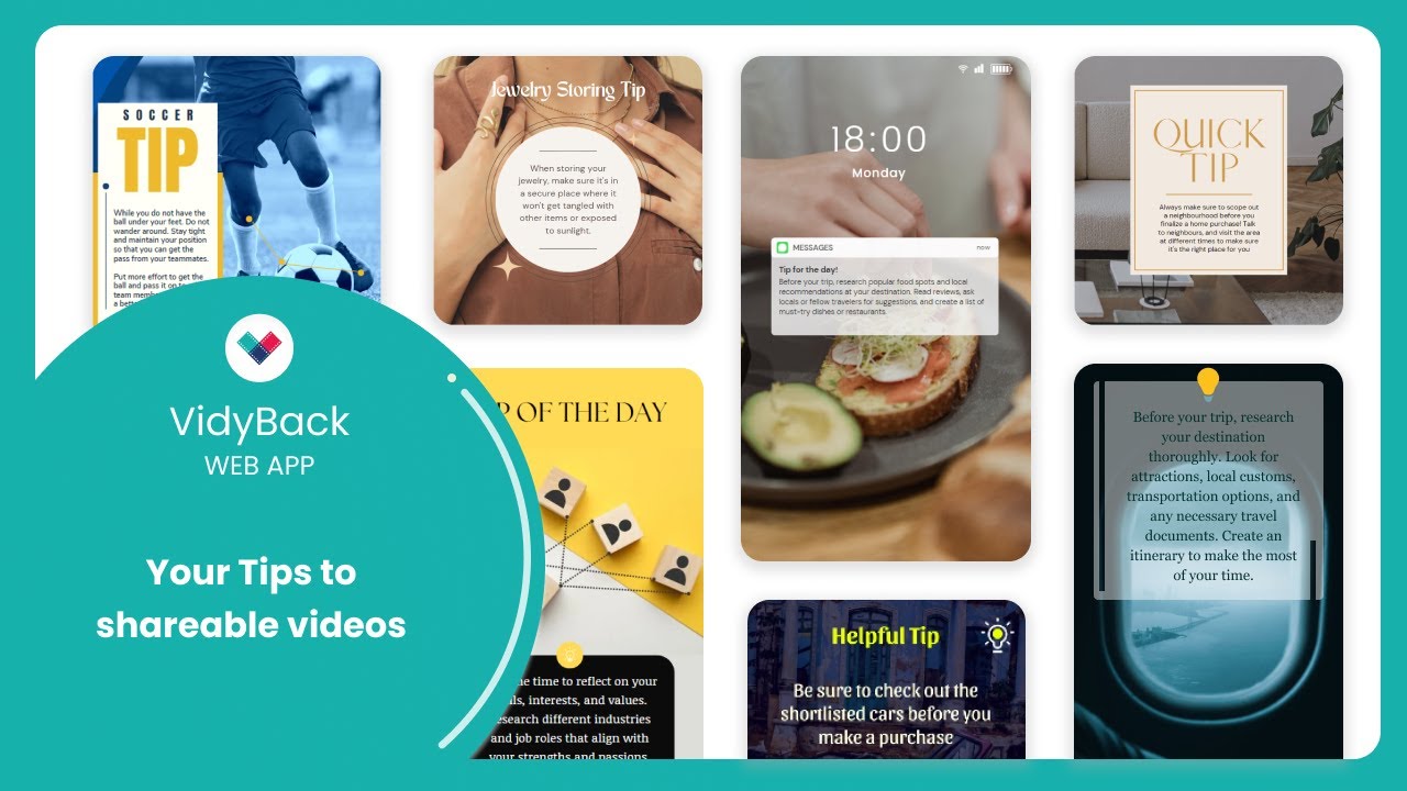 Create Shareable Videos Of Your Tips With VidyBack !! - YouTube