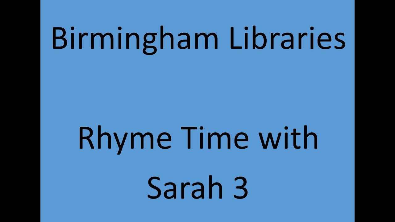Rhyme Time 3 with Sarah - YouTube