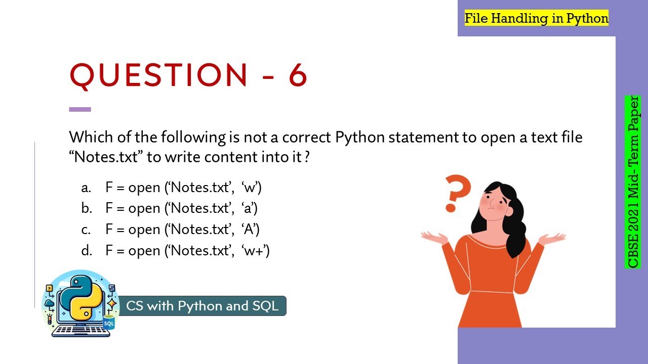 Question 6 Class 12th Cbse 2021 Computer Science Mid Term Paper Text File Handling In