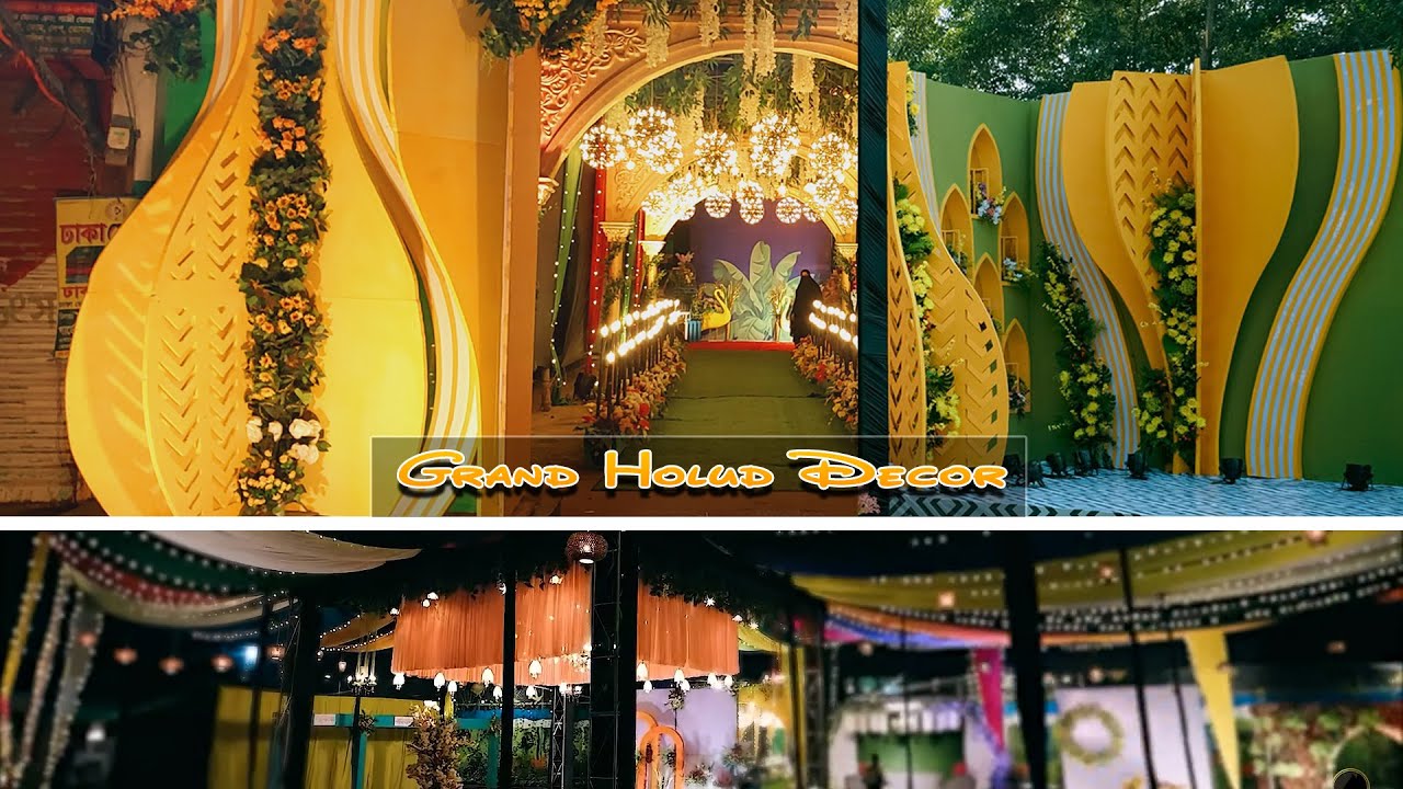 Grand Haldi Event Decor - YouTube