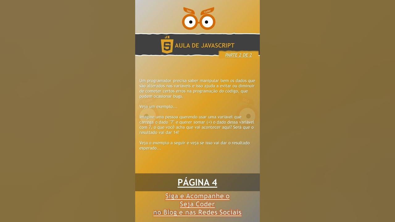 JavaScript - (Tipagem Dinâmica) O Que É? Como Usar? Cuidados No Uso | Seja Coder #shorts - YouTube