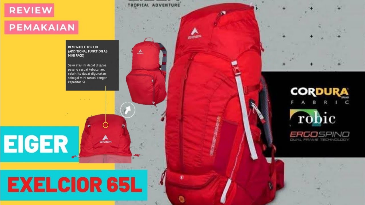 Tas Gunung Carrier EIGER EXCELSIOR 65L || Review Pemakaian - YouTube
