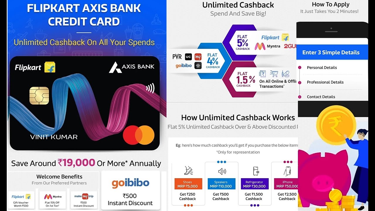 What is the benefits of Flipkart Axis Bank credit card and how to apply ...