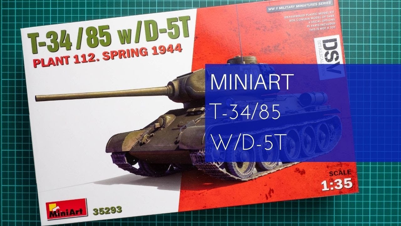 Miniart 1/35 T-34/85 w/D-5T (35293) Review - YouTube