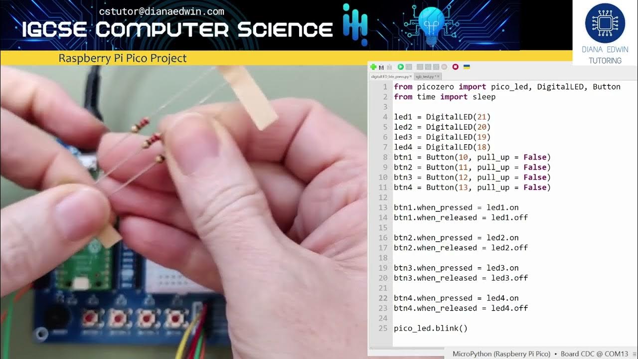 Raspberry Pi Pico Project - Introducing an RGB LED - YouTube