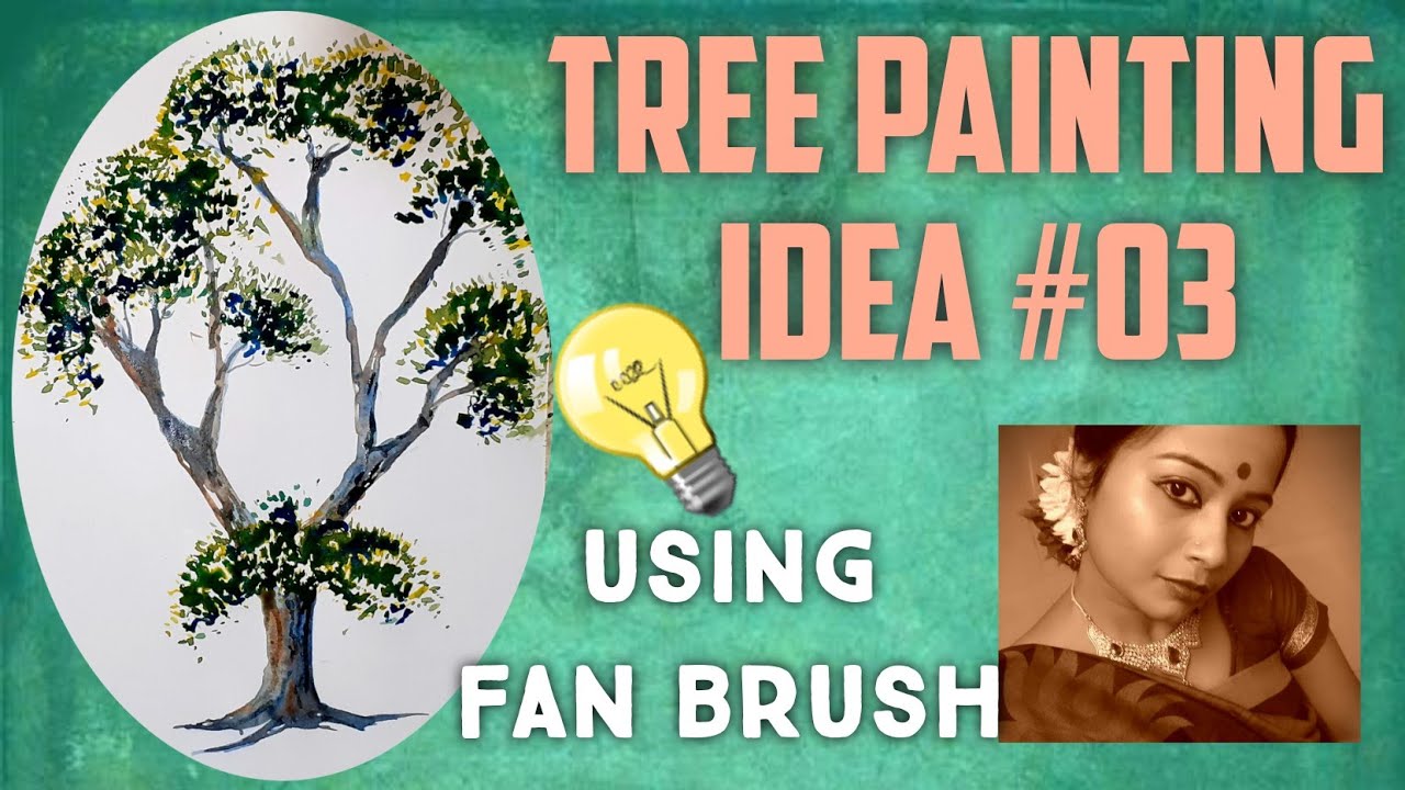 Tree Painting IDEA// with FAN brush// Water colour demo // #03// by ...