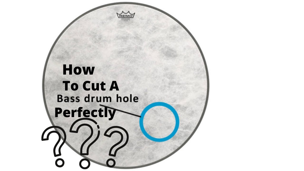 How to cut a microphone hole in a bass drum skin. - YouTube
